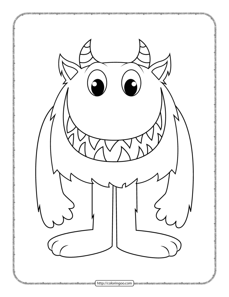 Star-Eyed Monster Coloring Page - Free Printable Coloring Pages