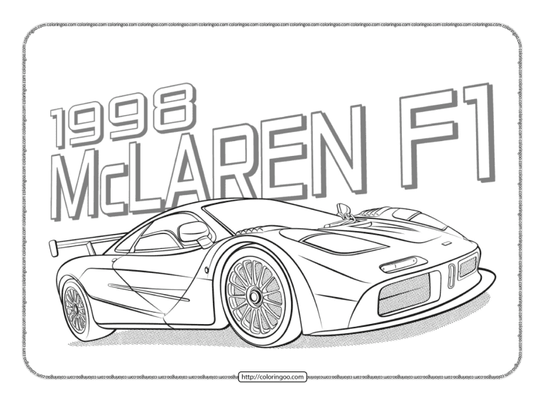 1998 McLaren F1 Coloring Page