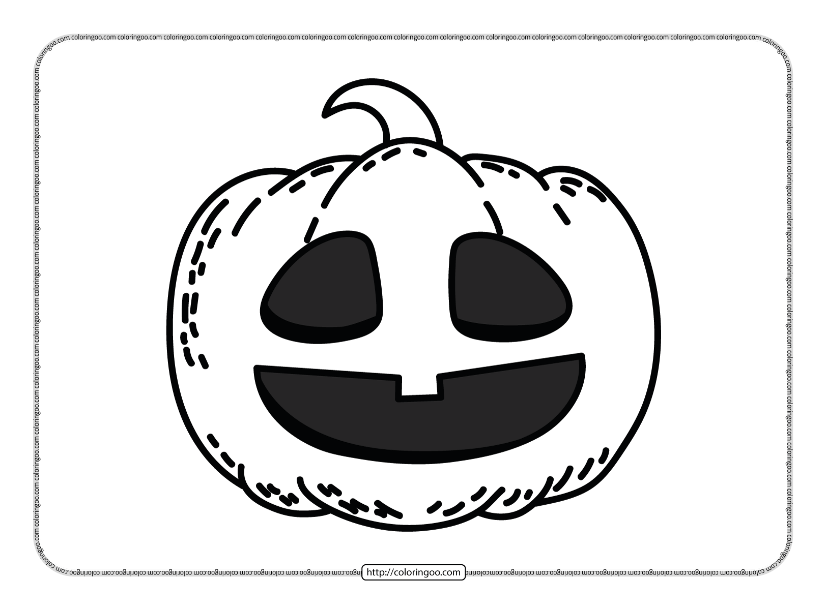 Happy Halloween Pumpkin Face Coloring Sheet