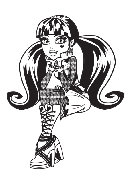 Monster High Draculaura Coloring Page 07