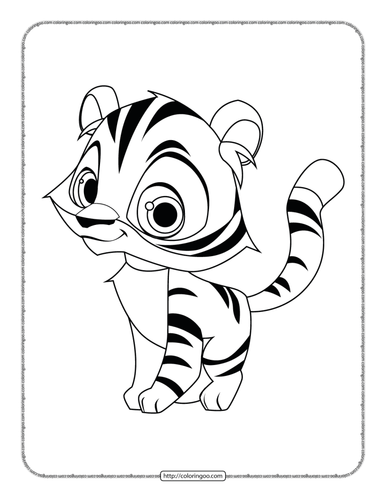 Cute Little Baby Tiger Coloring Pages