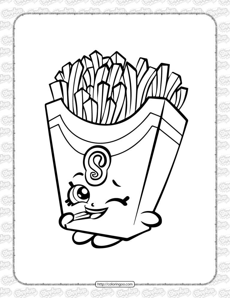 Shopkins Fiona Fries Coloring Page