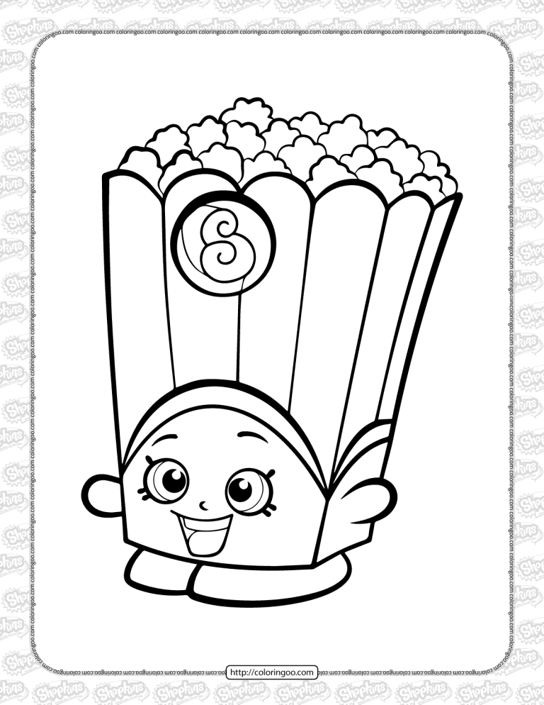Shopkins Poppy Corn Coloring Page