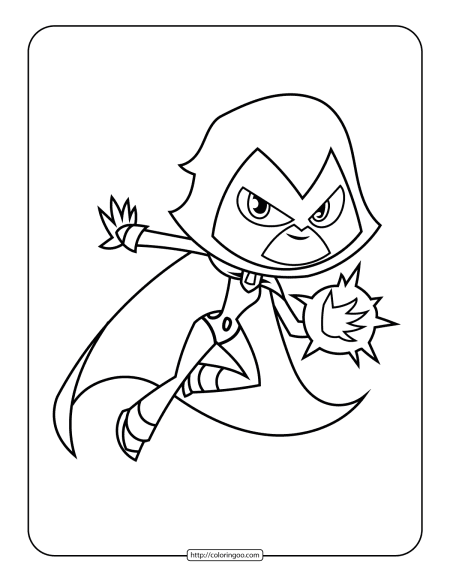 Teen Titans Go Raven Coloring Pages