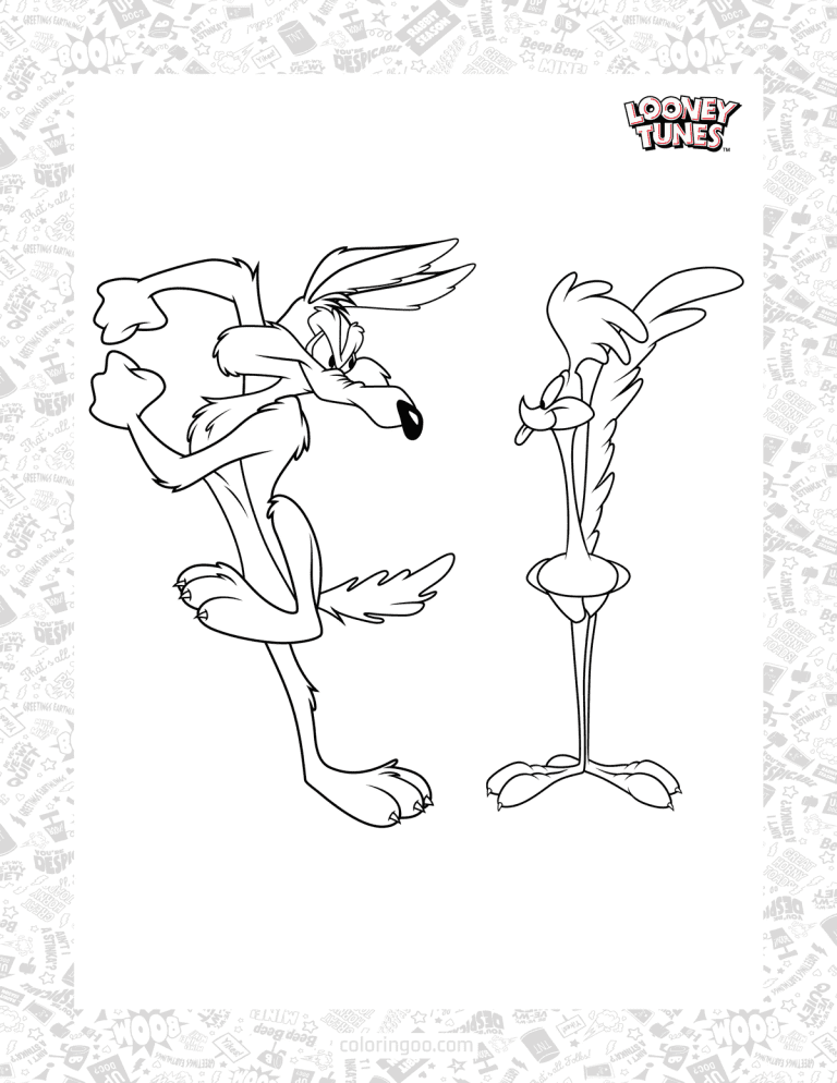 Wile-E Coyote and the Road Runner Coloring Sheet
