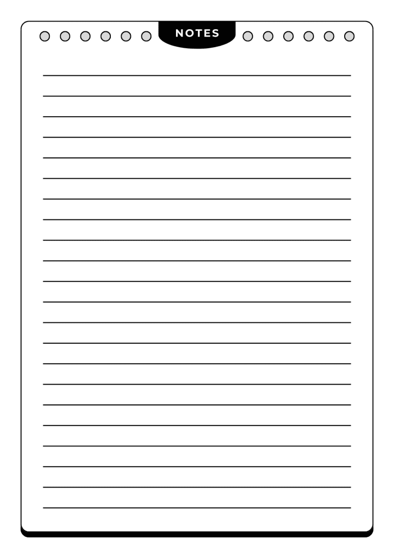 Black and White Lines Note Paper Worksheet