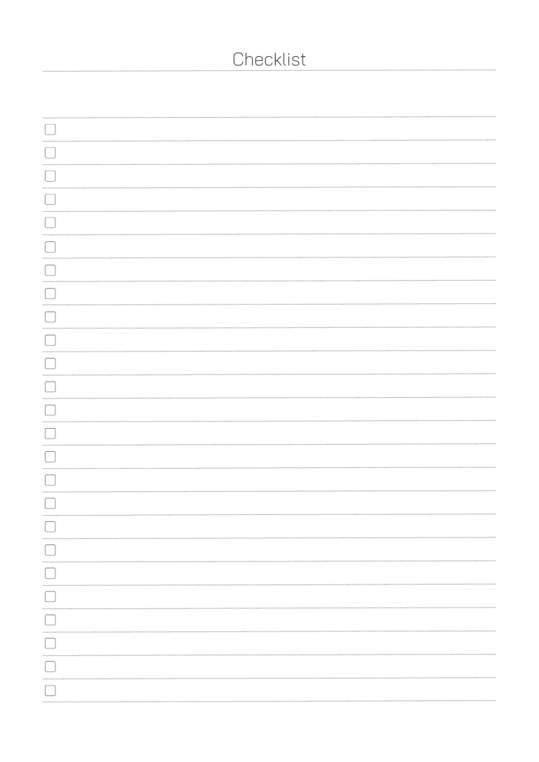 Blank Checklist Paper