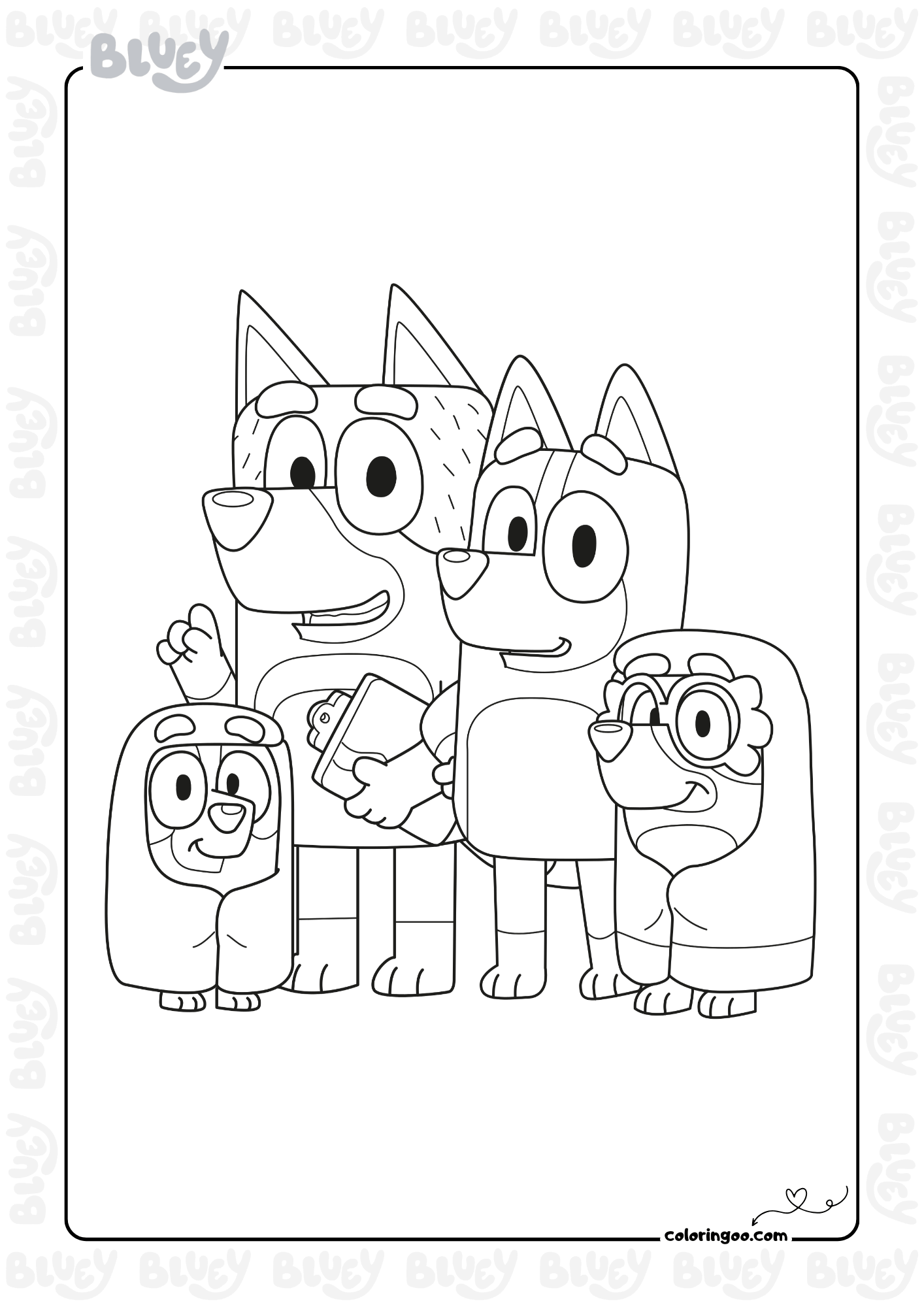 Bluey Ghostbasket Coloring Sheet