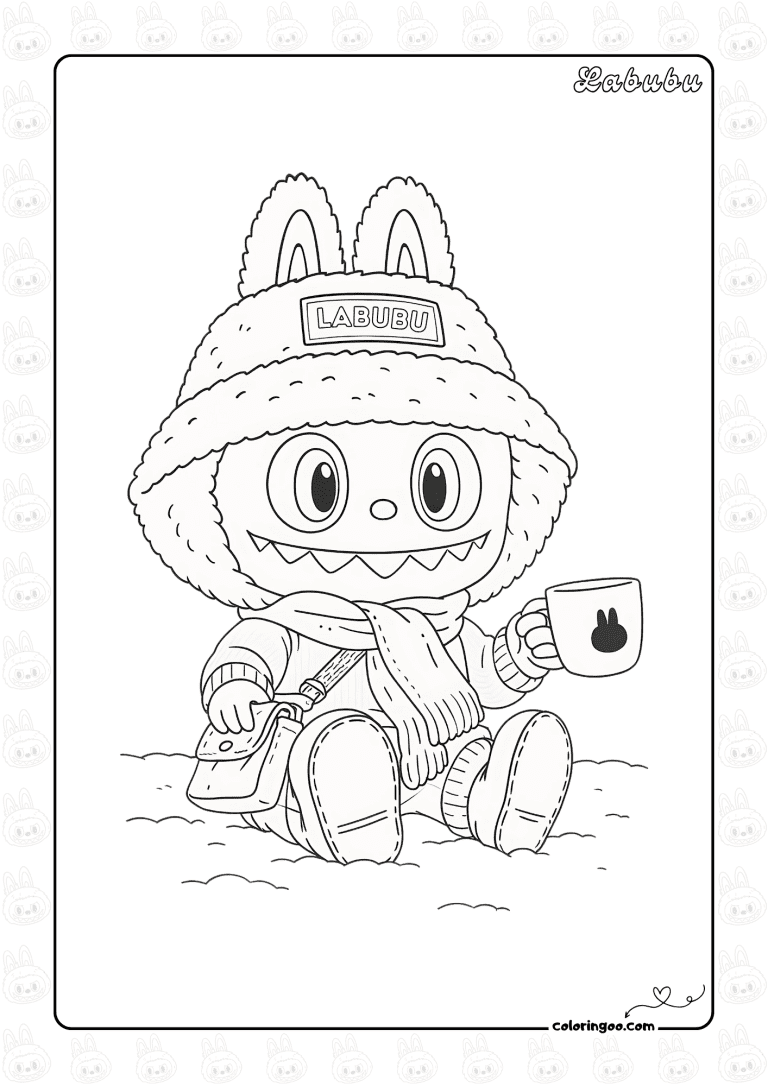 Free Printable Labubu Coloring Page