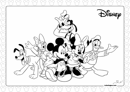 Mickey Minnie So Happy Coloring Page
