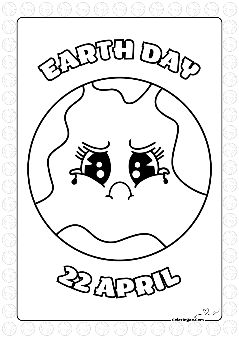 Happy Earth Day Coloring Page