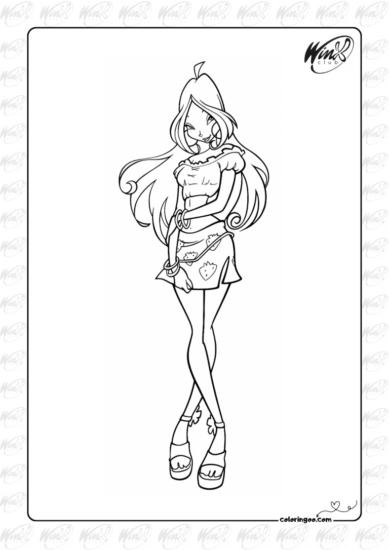Printable Winx Princess Aisha Coloring Pages