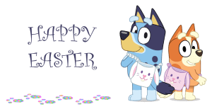 Bluey Easter Colouring Sheet