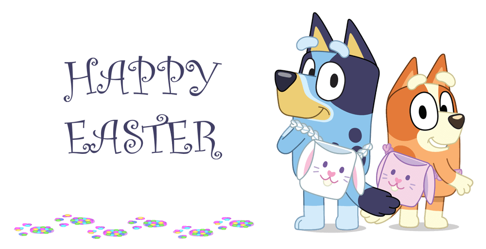 Bluey Easter Colouring Sheet