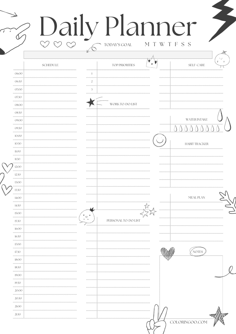 Printable Daily Planners (All Free Pdf Printables)