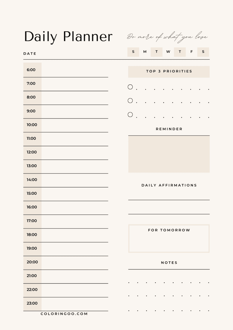 Printable Daily Planners (All Free Pdf Printables)