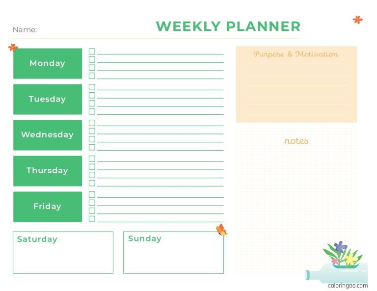 Free Printable Weekly Planner 03