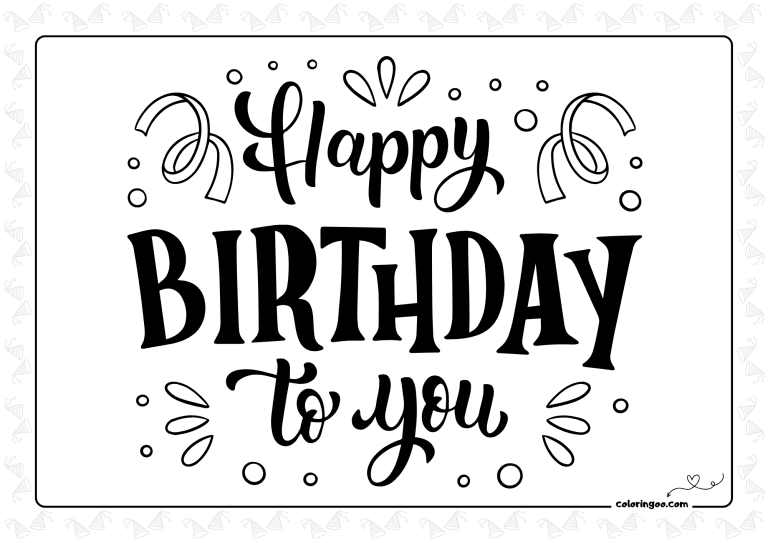 Happy Birthday Coloring Pages - COLORINGOO.COM