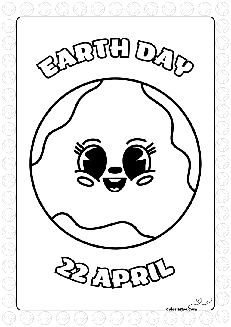 Happy Earth Day Coloring Page