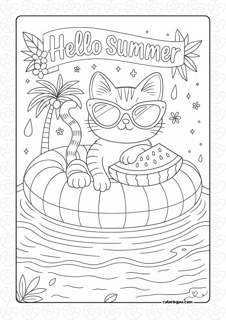 Beach House Coloring Page