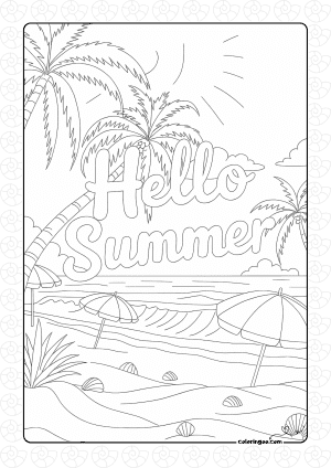 Beach House Coloring Page