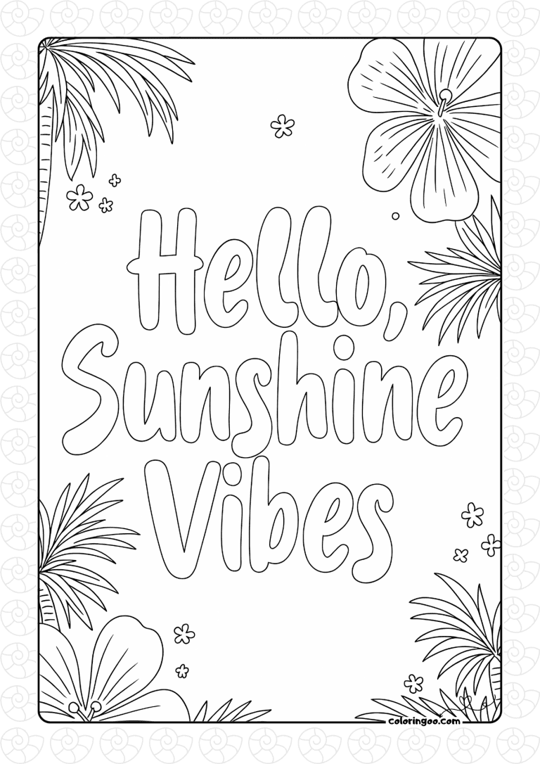 Hello Summer Coloring Sheet