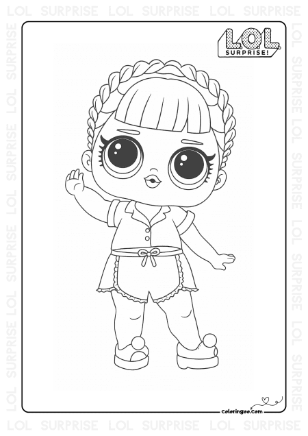 Free Printable LOL Surprise New Sleeping BB Coloring Page
