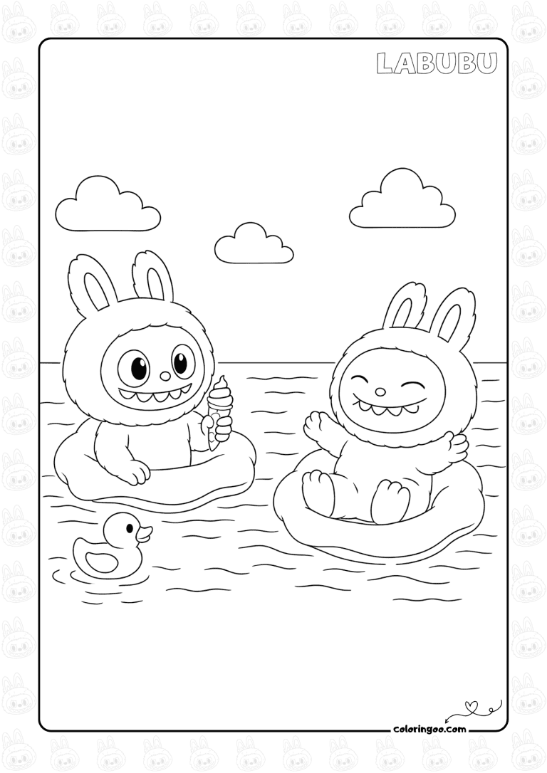 Free Printable Cute Labubu Coloring Sheets