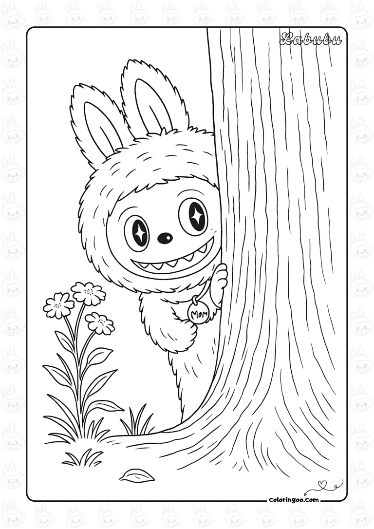 Free Printable Cute Labubu Coloring Page
