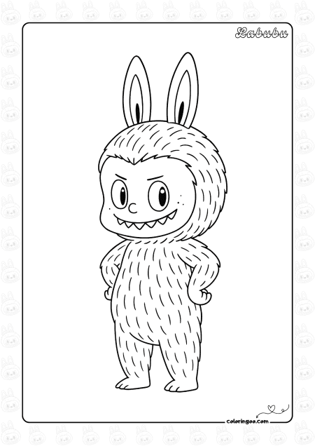 Free Printable Cute Labubu Coloring Page