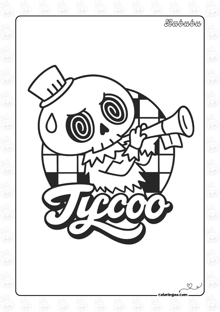 Free Printable Labubu Colouring Sheet