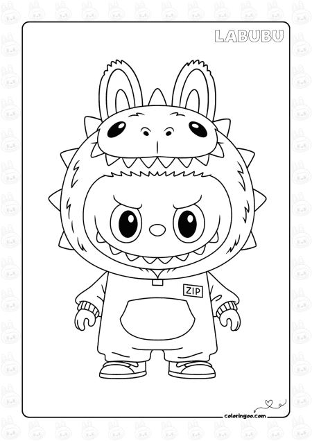 Free Printable The Monsters From Labubu Coloring Page