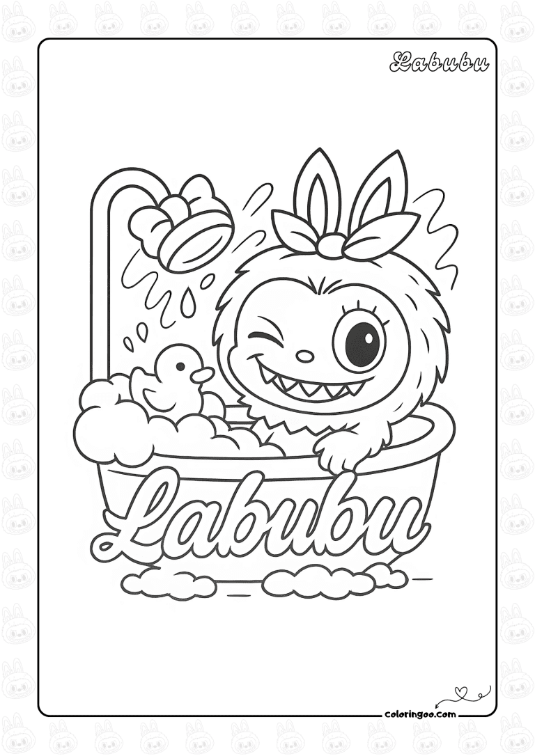 Free Printable Cute Labubu Coloring Page