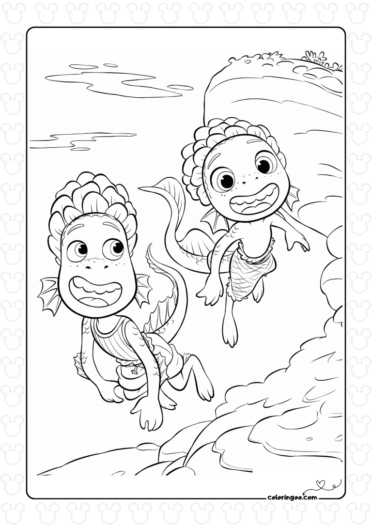 Luca and Alberto Best Friends Coloring Pages