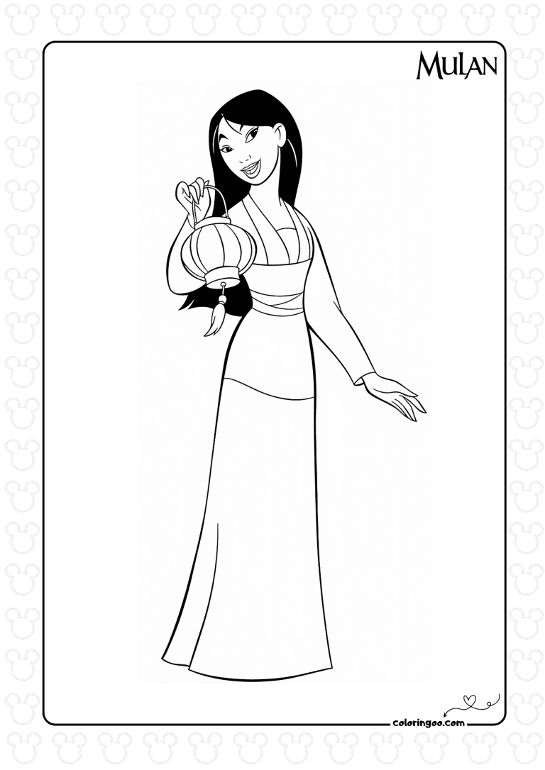 Free Printable Mulan Pdf Coloring Pages