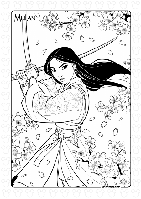 Free Printable Mulan Pdf Coloring Sheet