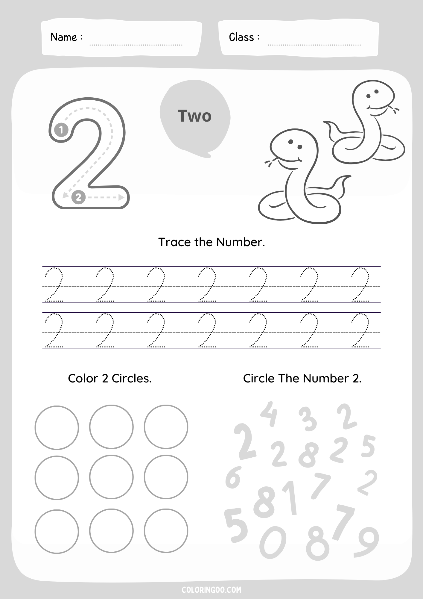 Tracing Number Worksheets