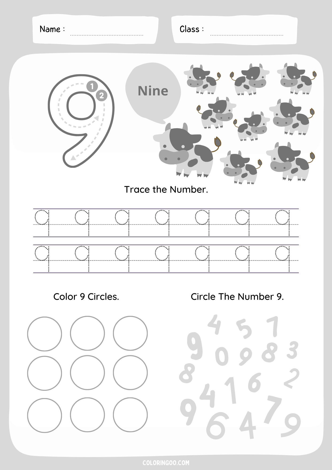Tracing Number Worksheets
