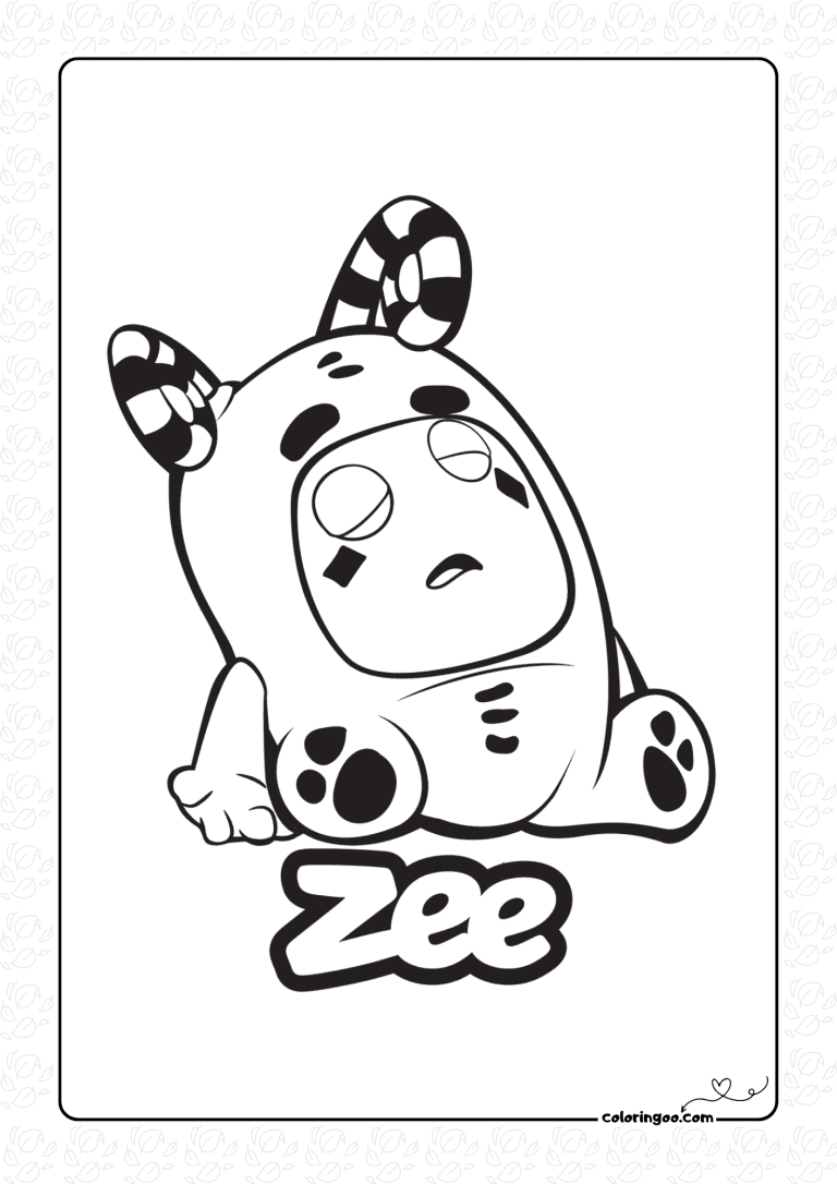 Oddbods Zee Coloring Page