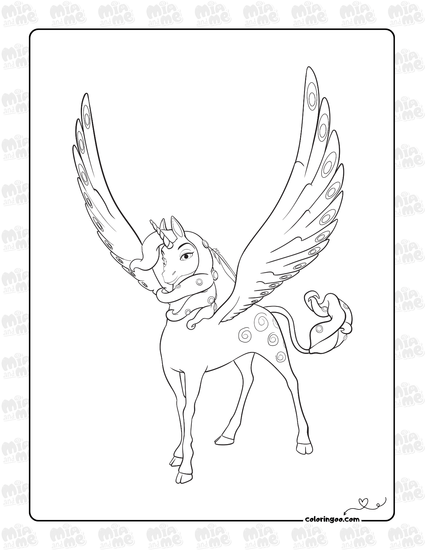 Onchao from Mia and Me Coloring Sheet