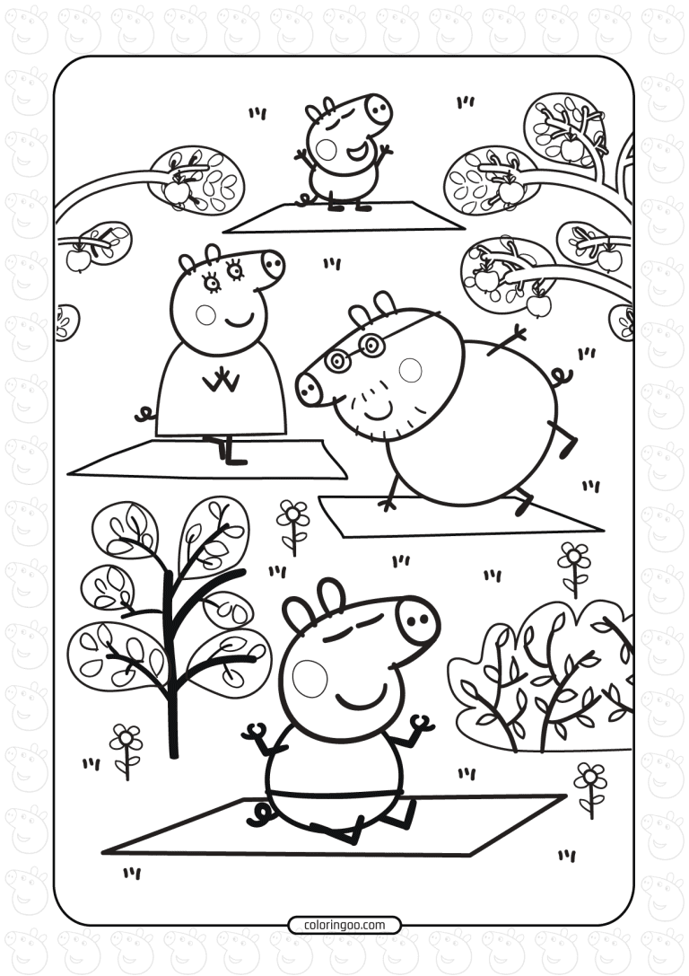Peppa George Mummy And Daddy Pig Doing Yoga