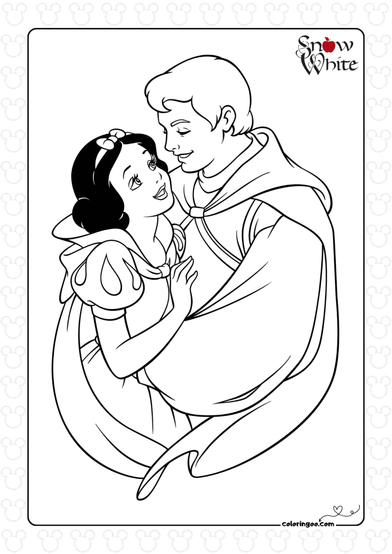Prince Hugs the Snow White