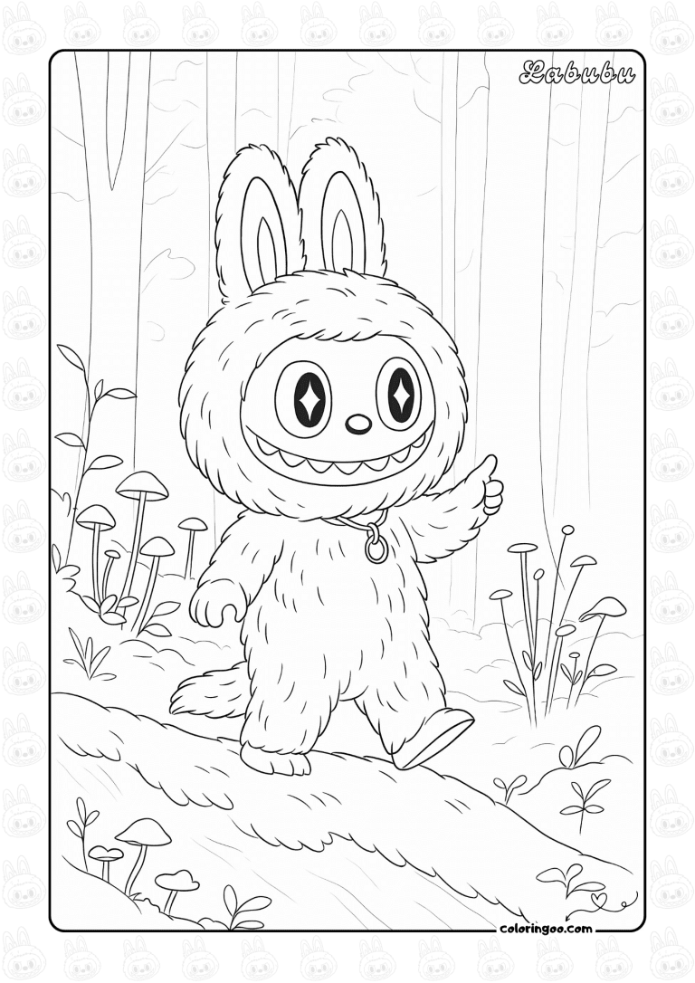 Free Printable Cute Labubu Coloring Page