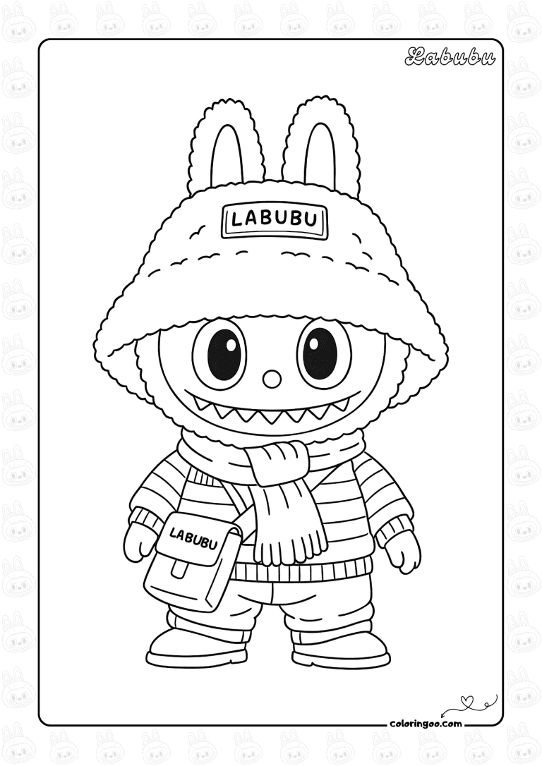 Printables Labubu Colouring Sheet