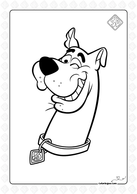 Free Printable Scooby-Doo Head Coloring Page