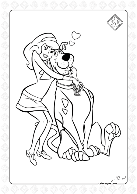 Scooby-Doo and Daphne Coloring Page