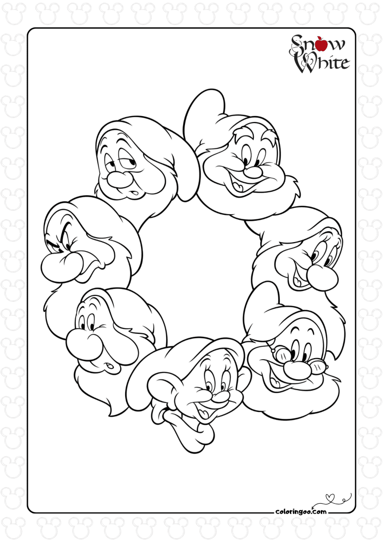Seven Dwarfs Coloring Pages