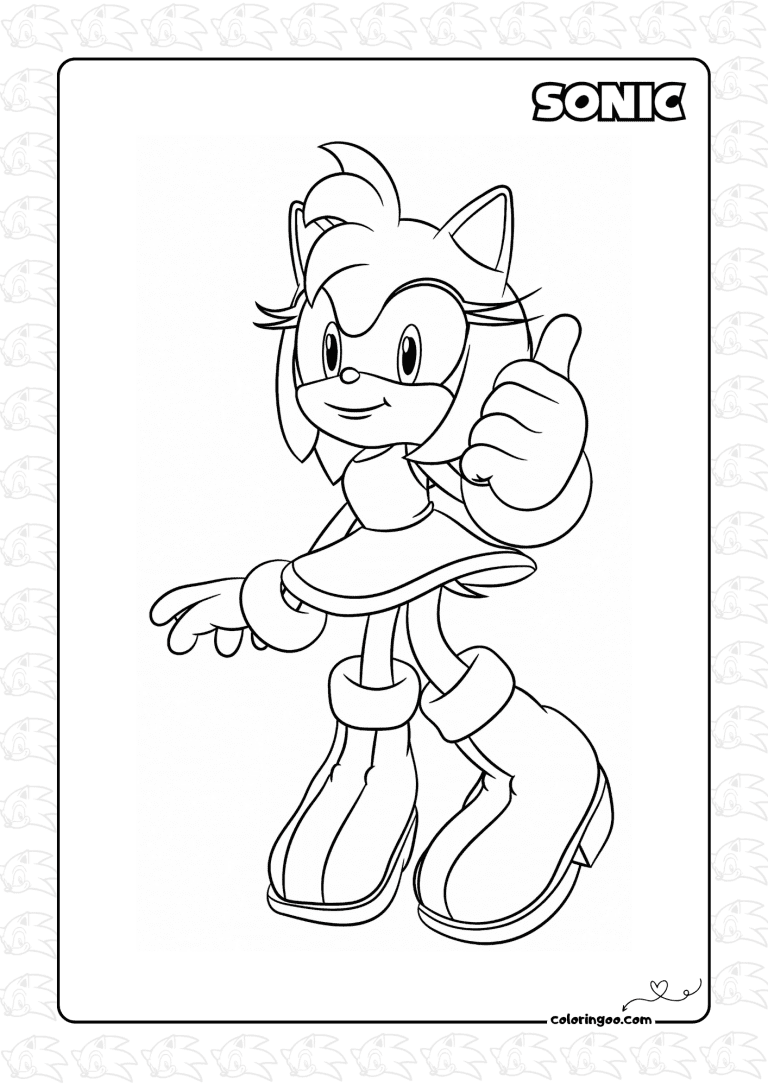 Free Printable Sonic Amy Rose Coloring Page