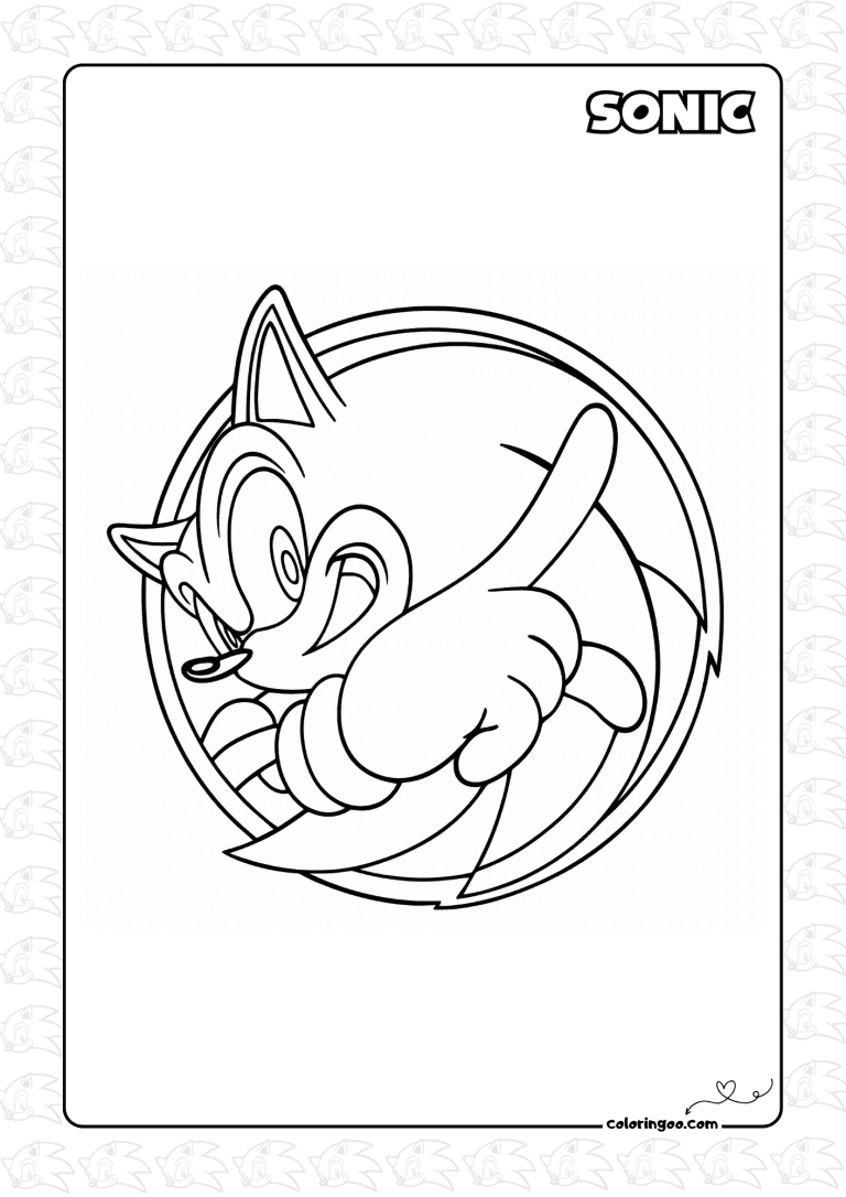 Sonic Rolling Coloring Page