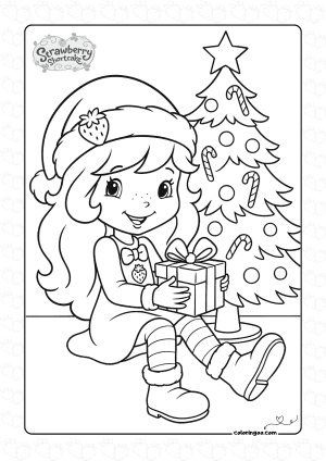 Strawberry Shortcake Christmas Coloring Page